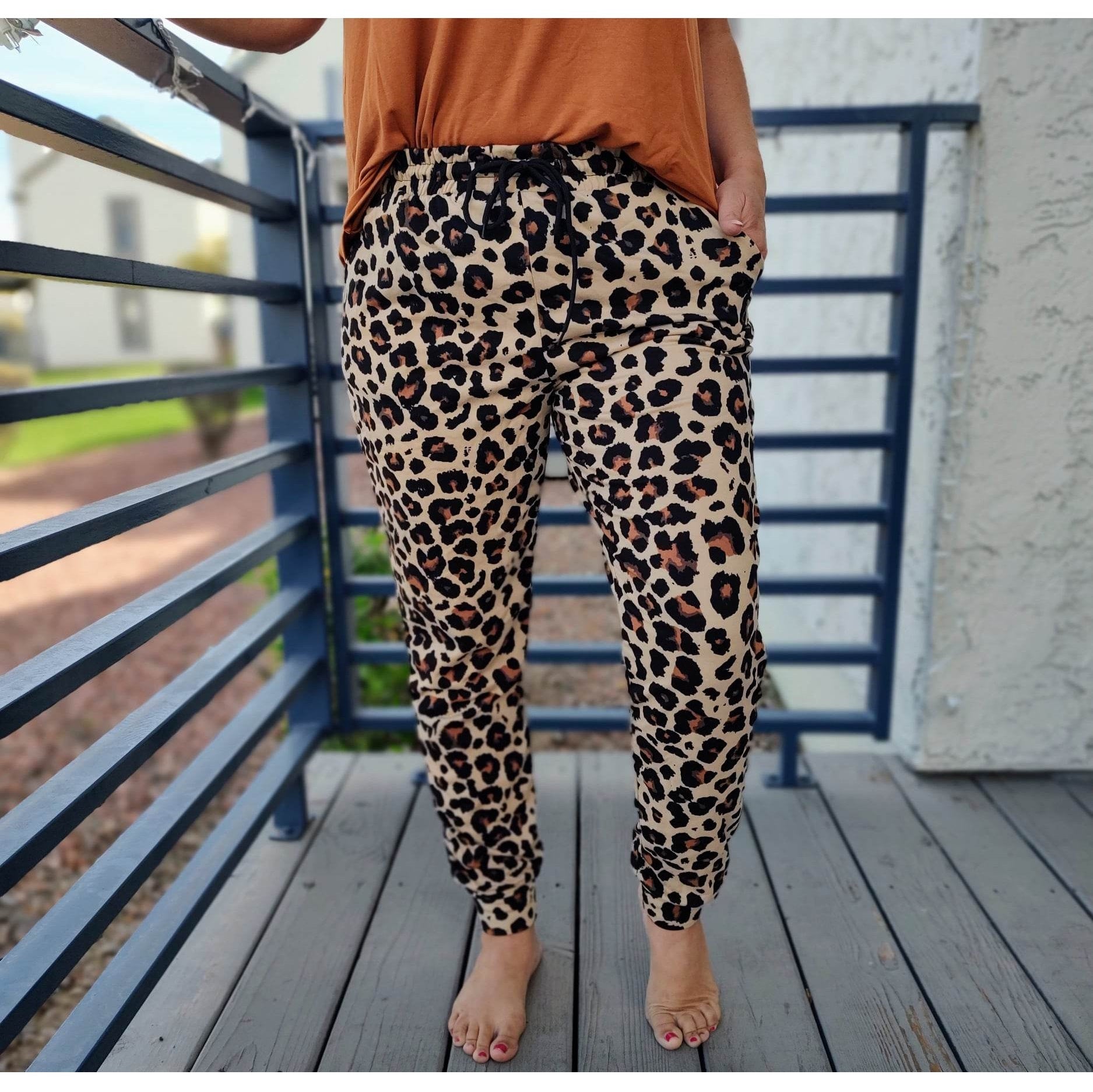 Ultra Soft Leopard Print Joggers - Brown/Black - (S/M/L/XL) | Prissy ...
